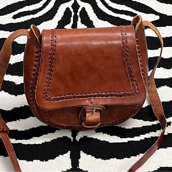 Hand Crafted | Bags | Vintage Handcrafted Leather Woven Braided Boho ...